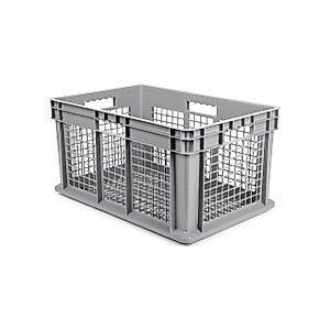Hudson Exchange 24 x 16 x 12 (1 Pack) Mesh Straight Wall Handled Storage Container Tote, Gray