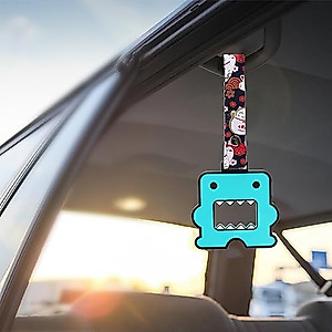 Q1-TECH, JDM Tsurikawa Ring Japanese Subway Train Bus Car Handle Cute Anime Cartoon Handle Hand Strap Rear Front Bumper Warning Rings Drift Charm Drift Car Accessory (DOMO-BLBKC)