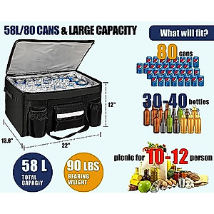 MyLifeUNIT 3XL Insulated Cooler Bag for Food Delivery & Grocery Shopping with Waterproof Zipper, Thermal Pizza Delivery Bag with Drink Holder for Car, Bike, Camping, Picnic, Beach, Keep Cold/Fresh/Warm