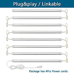 Barrina Grow Lights for Indoor Plants, Full Spectrum Sunlight, 1ft Plant Light, LED Grow Light, T5 Grow Light Strip, Plug and Play, Yellow, 8-Pack