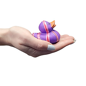 Cool Rubber Ducks (2") Standard Size. (12 Pack) Cute Duck Bath Tub Pool Toys. (Multi-Color Pattern Rubber Squicky Duckies)