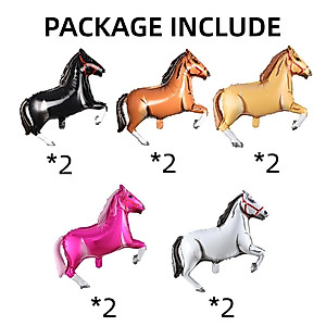 10PCS 30 Inches Horse Shaped Foil Balloons for Western Cowboy Derby Day Festival Country Farm My First Redeo Birthday Party Baby Shower Decoration Supplies