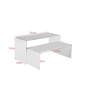 RY DISPLAY Golden Metal Shoe Handbag Display Riser Stand Stainless Steel Shoe Bag Riser Holder Jewelry Display Riser Shelf Showcase Fixtures Set of 2