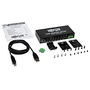 Tripp Lite 7-Port Rugged Industrial USB 2.0 Hi-Speed Hub w 15KV ESD Immunity and metal case, Mountable(U223-007-IND),Black
