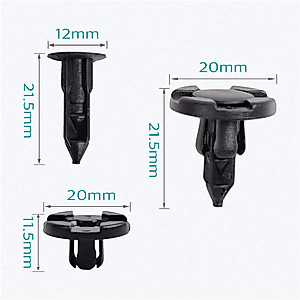 Lantee 50 Pcs Universal Fender Push Type Retainer Clips Fit for Nissan & Infiniti 01553-09321, 01553-2DR9A, Fit for Chrysler & Dodge MR328954