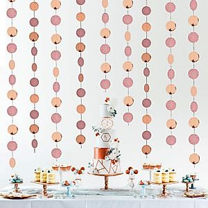 TONIFUL 4Pcs Gold Silver Party Decoration Circle Dot Star Garland Banner Bright Paper Streamer Hanging Decorations Glitter Star Bunting Banner Backdrop for Engagement Wedding Christmas Birthday