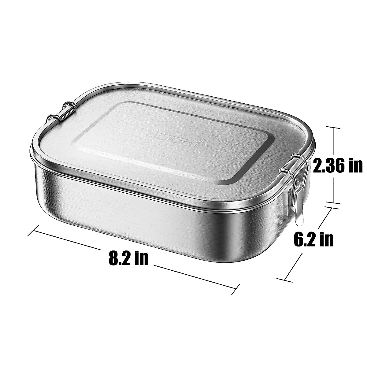 NUTUNI 47oz/1400ML Stainless Steel Lunch Box, 5 Compartments Bentobox for Kids or Adults, Metal Bento Box with Lockable Clips, Leakproof Food Storage Container for Work Lunch
