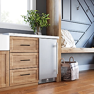 Avallon AFR152LH 15 Inch Wide 3.3 Cu. Ft. Compact Refrigerator with LED Lighting and Left Swing Door - Stainless Steel