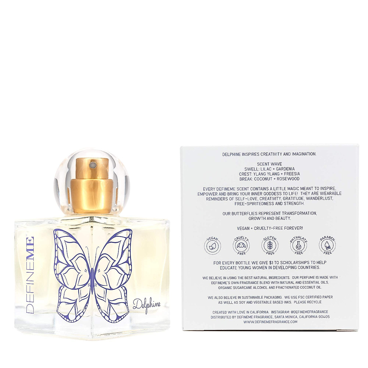 DEFINEME Natural Perfume Mist, Delphine, 1.7 FL OZ