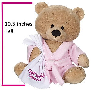 Ganz 10.5" Get Well Teddy with Pink Robe Plush