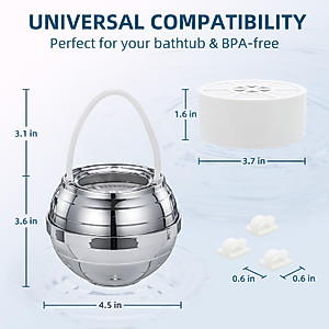 Bath Ball Filter, Bath Ball Water Filter, Bathtub Water Filter, Bath Ball Bathtub Water Filter for Tub Faucet - BPA Free - Grey