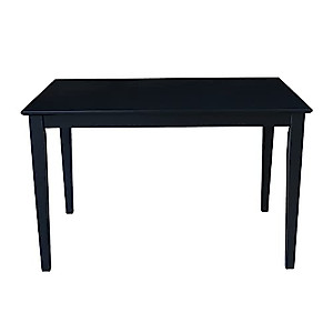International Concepts Solid Wood Dining Table with Shaker Legs, 48 by 30 by 30-Inch, Black