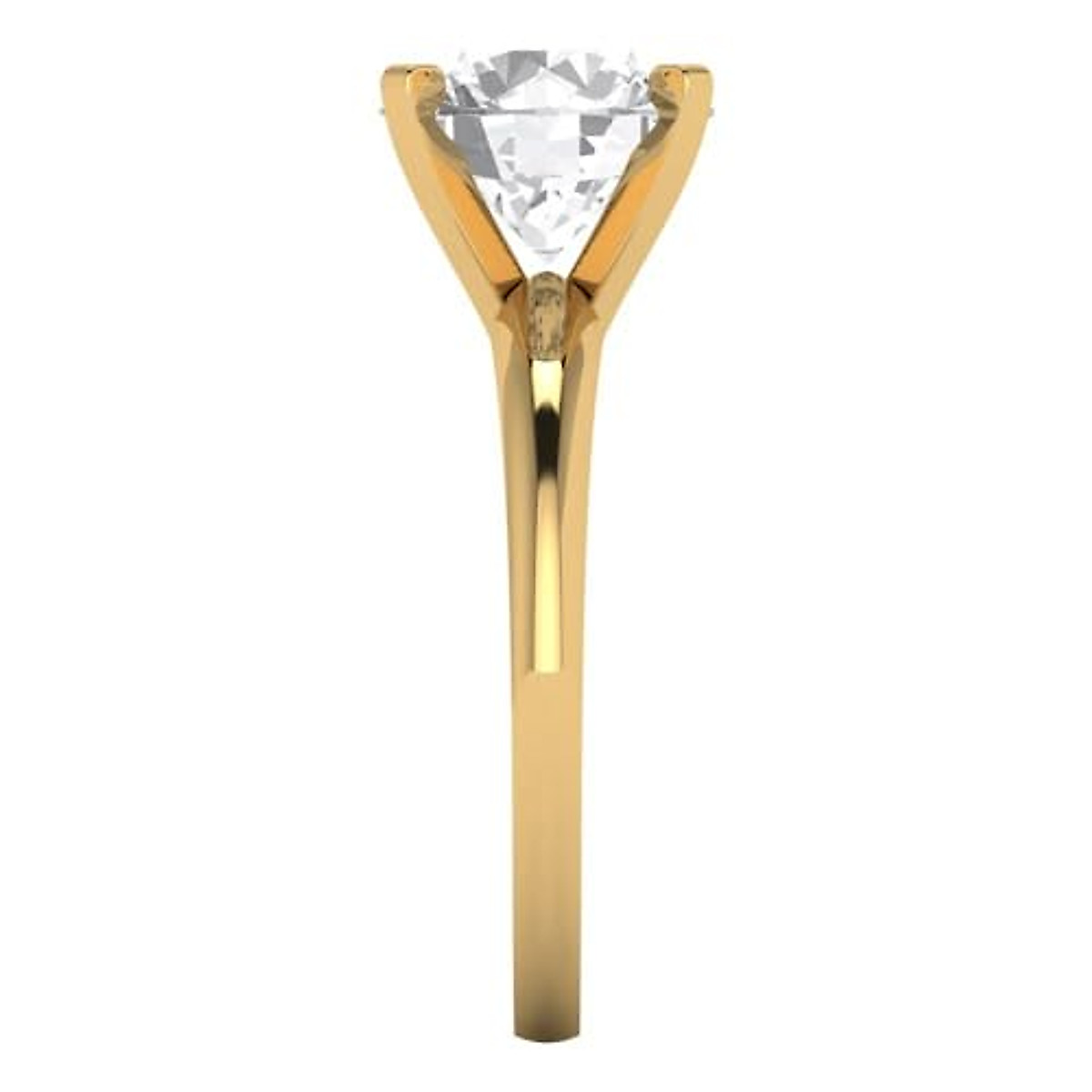 Clara Pucci 2.5 ct Round Cut Genuine Lab Grown Diamond VS1-VS2 18K Yellow Gold Solitaire Bridal Wedding Engagement Designer Ring size 6