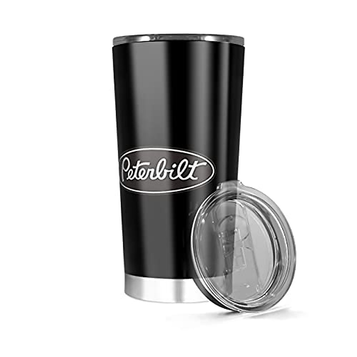 Insulated Tumbler Stainless Steel 20oz 30 Oz Peterbilt Hot Trucks Coffee Logo Wine Tea Cold Iced Funny Travel Cups Mugs For Men Women, White