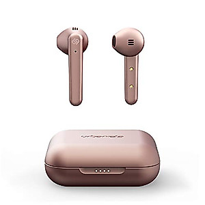 Urbanista Stockholm Plus True Wireless Earbuds - Over 20 Hours Playtime, IPX4 Waterproof Earphones, Bluetooth 5.0 Headphones, Touch Controls & Enhanced Microphone for Clear Calling, Rose Gold