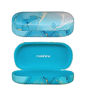 molshine Hard Shell Sunglasses Case,Classic Large Glasses Case for Women Men,Sunglass Eyeglasses (Cyan)