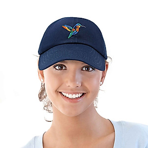 DALIX Hummingbird Hat Baseball Cap Nature Wildlife Birdwatcher Gift Navy Blue