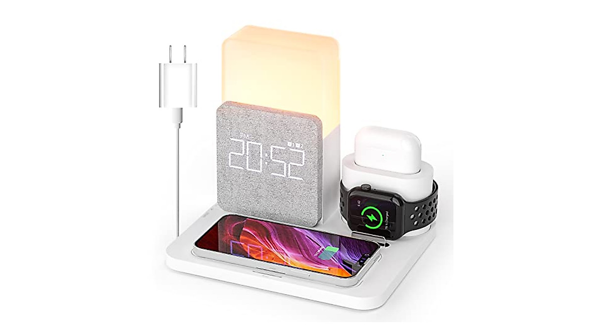 COLSUR 3-in-1 Wireless Charging Station | Alarm Clock & Lamp