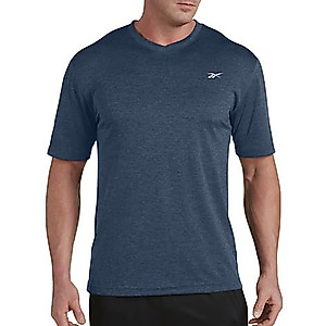Reebok Performance Mesh V-Neck T-Shirt Navy Heather 3XL