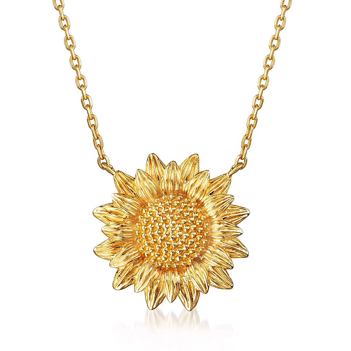 Ross-Simons 14kt Yellow Gold Sunflower Necklace. 18 inches