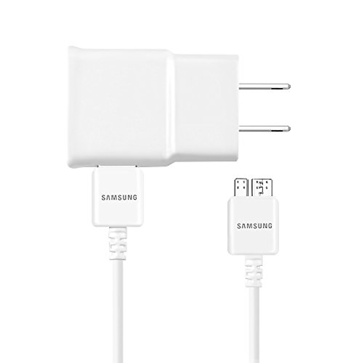 Samsung Charger EP-TA10JWE, 5.0V 2Amp Charger Adapter with Samsung Data Sync Cable ET-DQ11Y1WE for Galaxy S5/Note 3 - Non Retail Packaging - WHITE