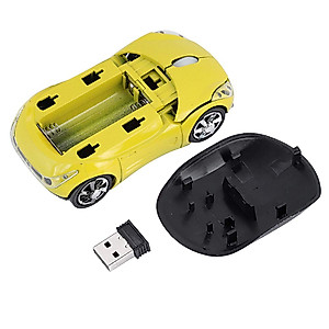 1600DPI Portable with 3 Buttons,10M 2.4G Bluetooth Optical with a Receiver Storage, for /ME/Windows PC/Tablet Gaming Office(Yellow)