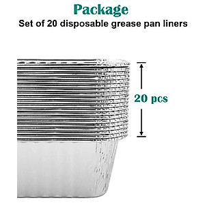 Aluminum Foil Grill Drip Pans, BBQ Grease Trays for Blackstone 17 and 22 Inch Grill Griddles with Back Grease Cup, 20 Pack