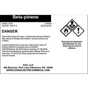 Beta-Pinene 98% Pure - Premium-Quality Industrial and Laboratory Grade (30mL (1 Fl Oz))