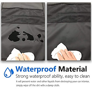 Tnarru Car Seat Protector Black Mayhour 2 Packs Waterproof Dust Resistant Child Baby Pet Leather Seats Cover with Thickest Padding and Non-Slip Backing Mesh Storage Pockets for SUV Sedan Truck (2pcs)