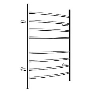 HEATGENE Towel Warmer 8 Bar Plug-in Curved Bath Towel Heater Towel Warmer for Bathroom Plug-in Drying Rack Mirror Polish