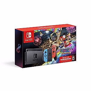 Nintendo Switch Mario Kart 8 Deluxe Accessories Bundle with Neon Blue & Neon Red Joy-Con & 32GB SD Card