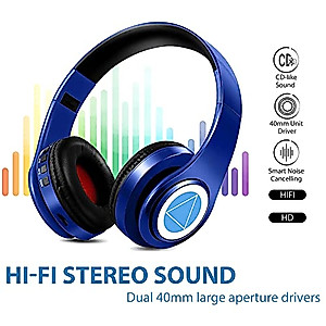 YTYC Nakano Miku Bluetooth Headphones, Miku Headphones,The Quintessential Quintuplets Manga Cartoon Cosplay Props,Folding Hi-Fi Stereo Miku Nakano Headphones with Build-in Microphone (Blue)