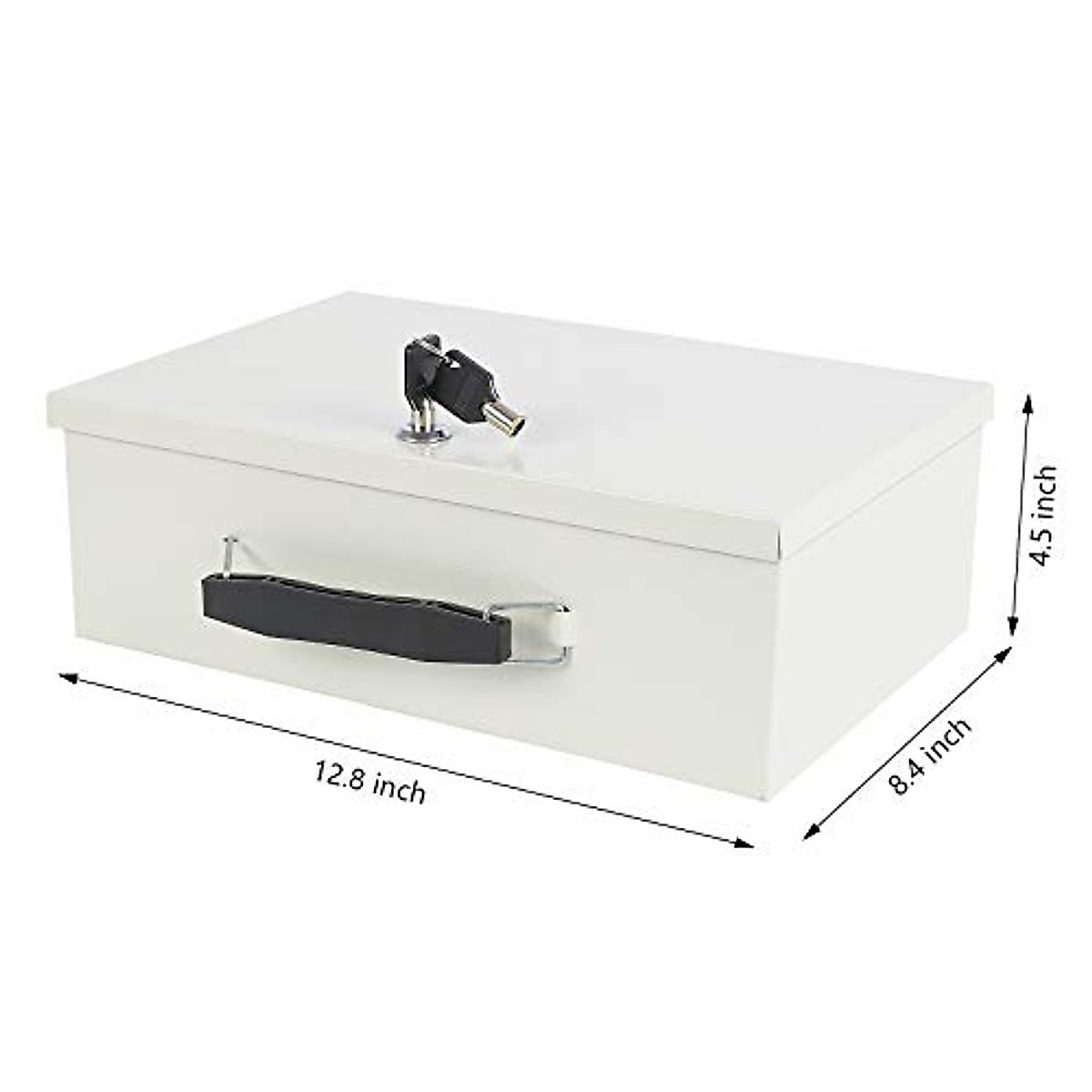 KYODOLED Fireproof Document Box with Key Lock,Safe Storage Box for Valuables,Fire Resistance Security Chest,Fireproof Box for Documents,Passport,Cash,Tablet 12.8'' x 8.4'' x 4.5'' Beige