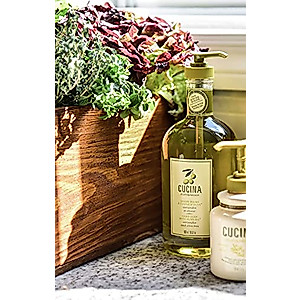 Fruits & Passion [Cucina Coriander & Olive Oil Hand Soap, (16.9 fl oz) - Luxury Kitchen Liquid Hand Soap, Vegan, Natural Moisturizing Hand Wash in Glass Hand Soap Dispenser