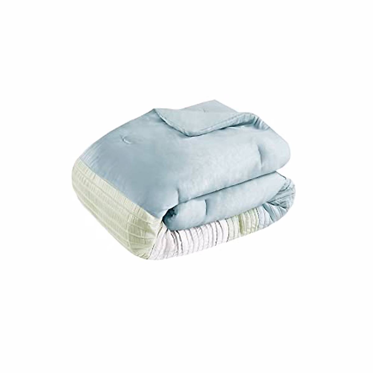 Madison Park Amherst Faux Silk Comforter Set-Casual Contemporary Design All Season Down Alternative Bedding, Matching Shams, Bedskirt, Decorative Pillows, Queen(90"x90"), Green, 7 Piece (MP10-846)