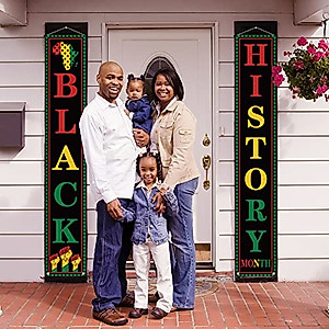 Black History Month Porch Banner African American Afro February Festival Holiday Front Door Wall Hanging Banner Decor
