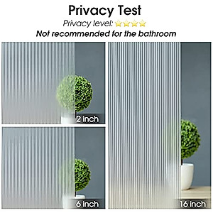Coavas Privacy Film - Fluted/Reeded Glass, Non-Adhesive Sun/Heat/UV Blocking (29.5 x 118 inches)