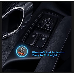 iPhone Fast Car Charger[Apple MFi Certified]Apple Car Charging,38W Dual Pore USB C Car Charger Adapter with 2 Pack Lightning Cable,PD&QC 3.0 Type C Car Charger for iPhone 13/12/11/Pro Max/AirPods/iPad