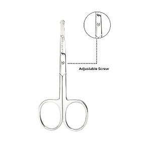 Melwey Rounded Stainless Steel Facial Hair Scissors/Safety Scissor for - Nose, Eyebrows, Facial Hair, Eyelashes, Moustache, Beard Trimming, Baby Nail.