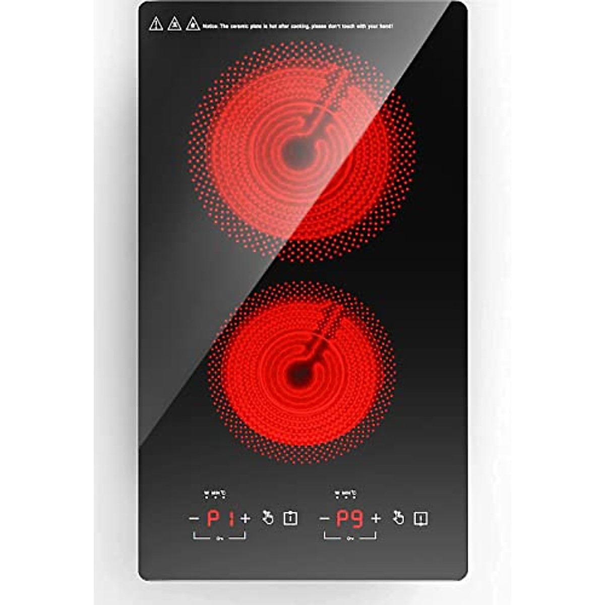 ANHANE Electric Cooktop 2000W Electric Hot Plate Double Burner,110v Portable Electric Stove for Cooking, Infrared Burner Built-in,20 Temperature Ajustement,Compatible for All Cookware