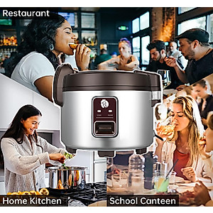CAZACHEF 13.8 QT Large Commercial rice cooker 65 cups cooked 32 cups uncooked rice Commercial Electiric Rice Warmer for 18-28 people, with One-Touch Operation