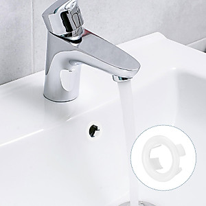 uxcell 10pcs Sink Overflow Rings, Bathroom Kitchen Basin Trim Bath Sink Hole Round Hollow Plastic Overflow Drain Cover Insert in Hole (White)