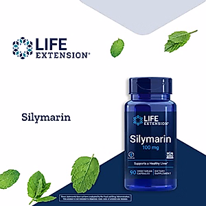 Life Extension Silymarin 100mg - Silymarin Supplement From Milk Thistle Seed Extract - For Liver & Kidney Health Support and Detox - Non-GMO, Gluten-Free, Vegetarian - 90 Capsules