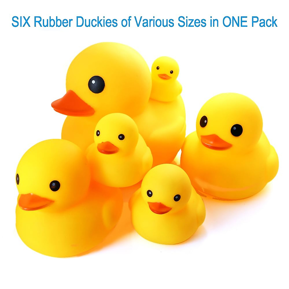 Novelty Place Rubber Duck Family Pack Ducky Baby Bath Toy for Kids (Pack of 6)