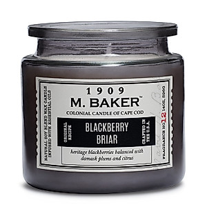 Colonial Candle BlackBerry Briar Scented Jar Candle | 2-Wick Natural Soy Blend Wax Candle for Home | Relaxing Aromatherapy Candle Infused with Essential Oils | M. Baker Apothecary Glass Jar Candle