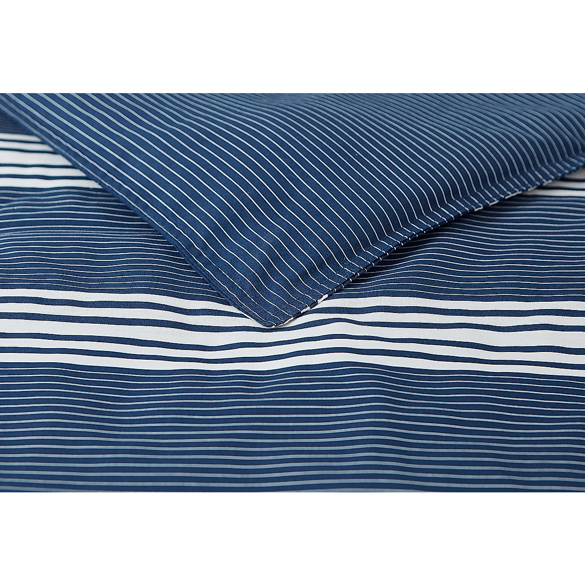 Nautica - King Duvet Cover Set, Cotton Reversible Bedding with Matching Shams, Stylish Home Decor (Craver Navy, King)
