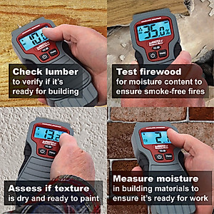 Calculated Industries 7440 AccuMASTER XT Digital Moisture Meter | Handheld |Pin Type | Backlit LCD Display | Detects Leaks, Damp and Moisture in Wood, Walls, Ceilings, Carpet and Firewood