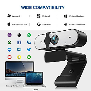 cambase with Microphone Camera for Computer,0.1 Second Auto-Focus,2K Full HD Webcams,Dual Microphone & Cover Web Camera,for YouTube/OBS/Facebook/Gaming/Zoom/Skype/FaceTime/Teams/Twitch/Etc
