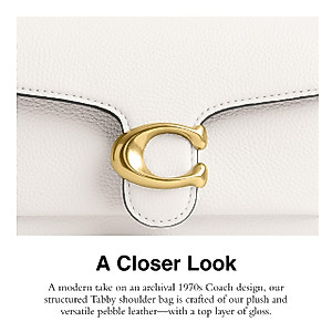 COACH Polished Pebble Leather Tabby Shoulder Bag 20, Chalk