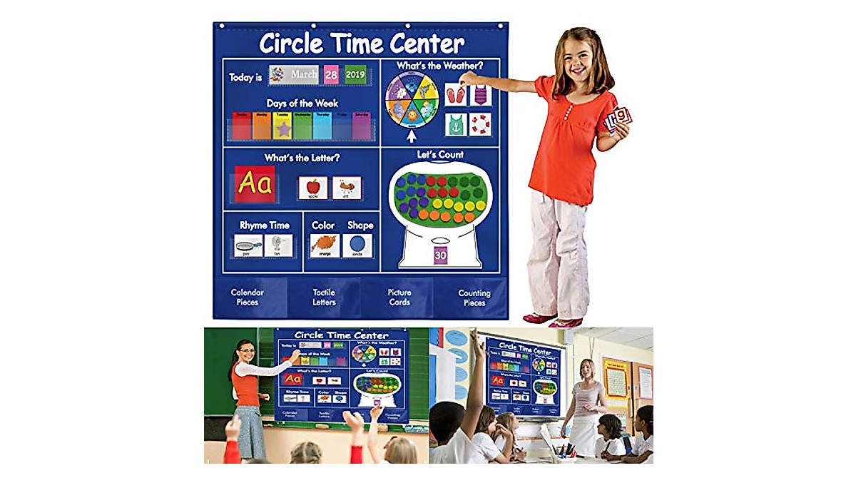 Circle Time Classroom Pocket Chart: Calendar, Weather, Skills